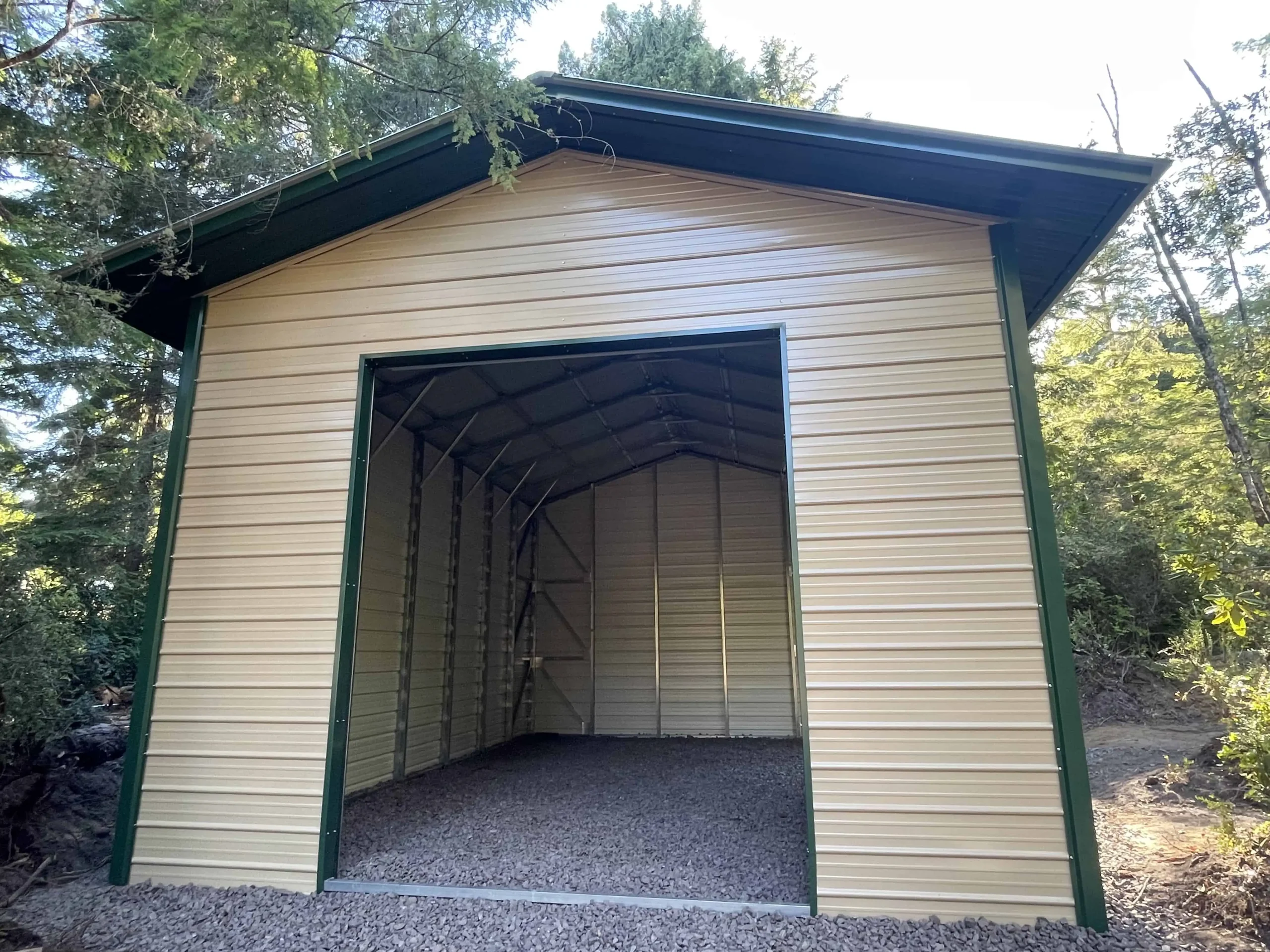 20x30x14 Vertical Style Overhang Garage - Pacific Metal Buildings, Inc